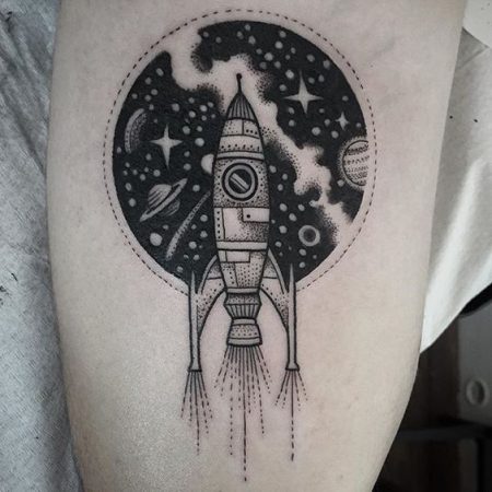 Spaceship Tattoo Ideas For The True Cosmos Lovers And Explorers